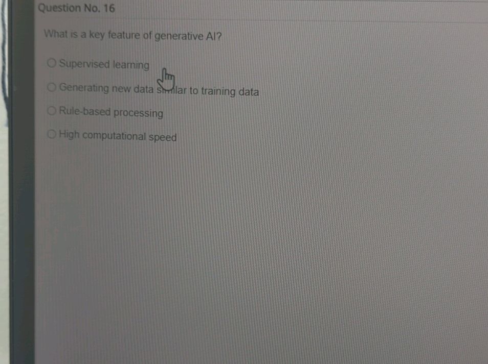 Question No 16 What is a key feature of | StudyX