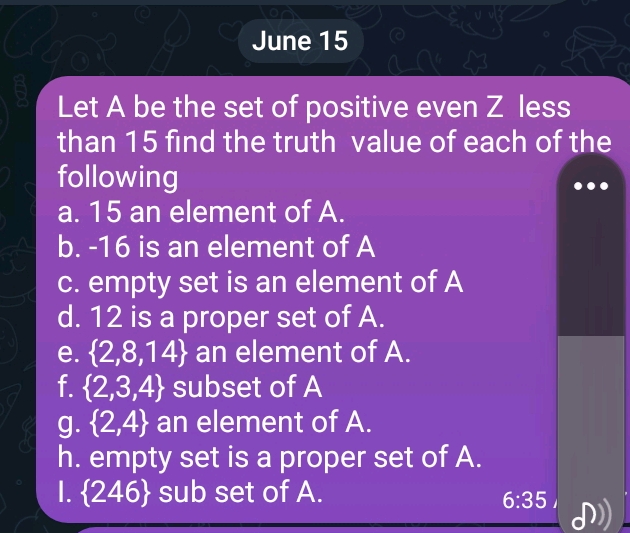 June 15 Let A be the set of positive even | StudyX