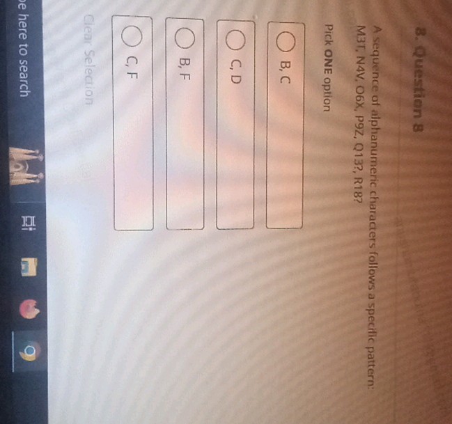 8 Question 8 A sequence of alphanumeric | StudyX