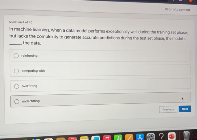 Return to content Question 4 of 40 In | StudyX