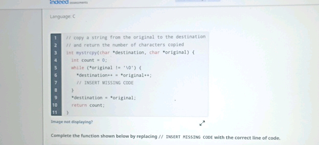 indeed mumures Language C // copy a string | StudyX