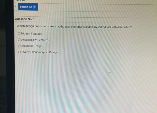 Section 1 A i Question No 1 Which design