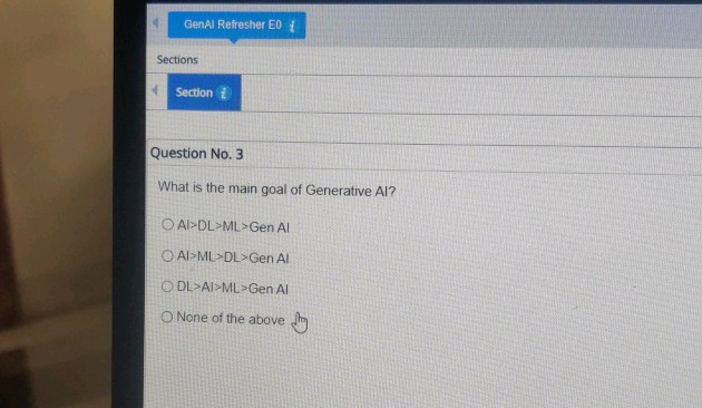 GenAl Refresher E0 i Sections Section | StudyX