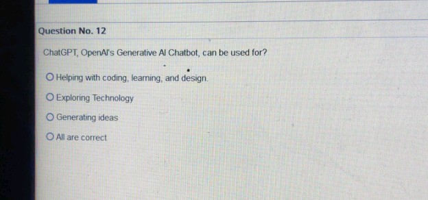 Question No 12 ChatGPT OpenAls Generative | StudyX