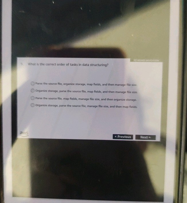 What is the correct order of tasks in data | StudyX