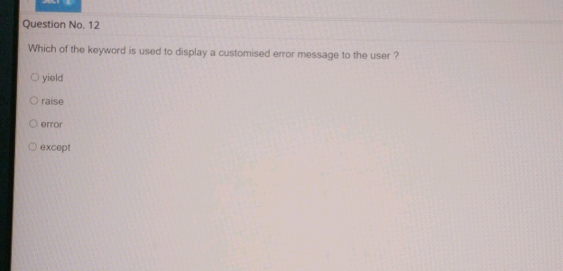 Question No 12 Which of the keyword is used | StudyX