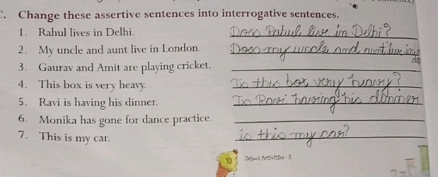 Change these assertive sentences into | StudyX