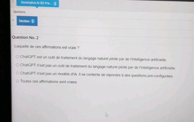 Generative Al E0 Fre i Sections Section 1 | StudyX