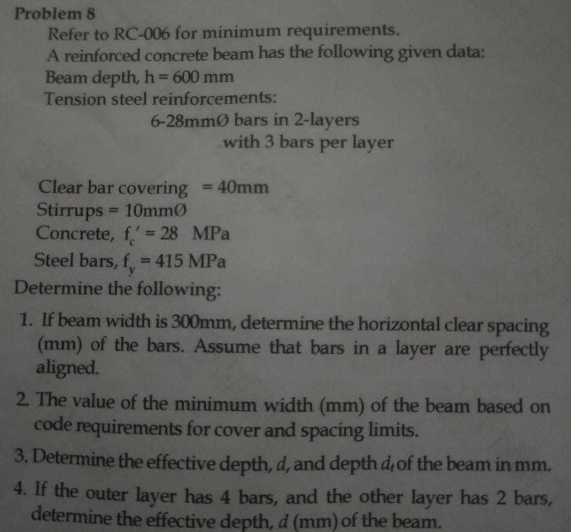 Problem 8 Refer to RC-006 for minimum