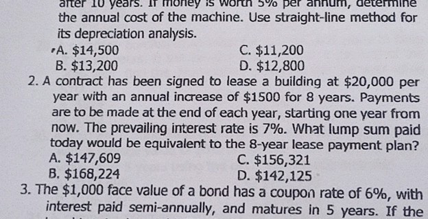 the annual cost of the machine Use | StudyX