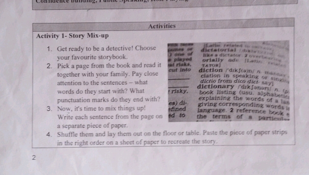 Activities Activity 1- Story Mix-up 1 Get | StudyX