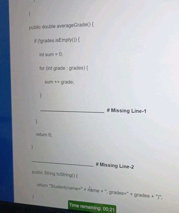 public double averageGrade() if | StudyX