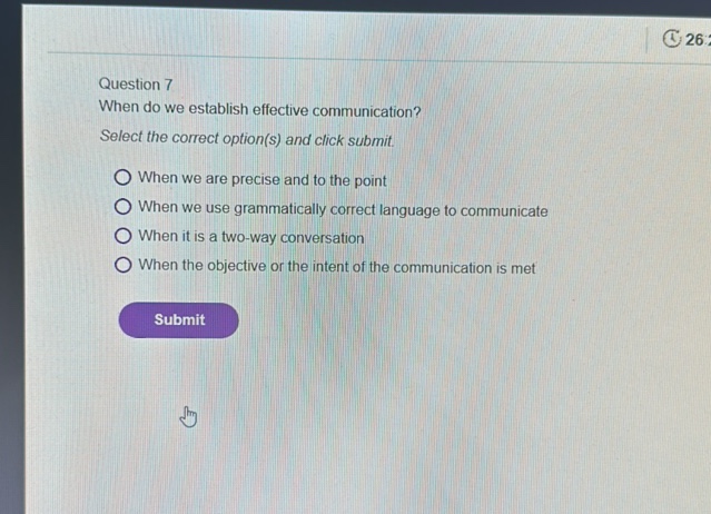 26 Question 7 When do we establish | StudyX