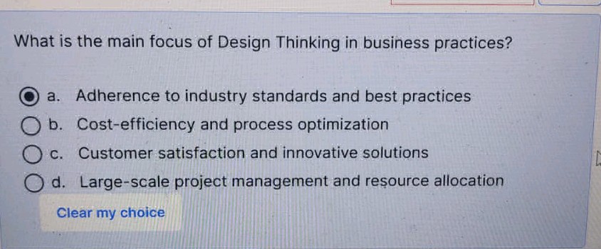 What is the main focus of Design Thinking | StudyX