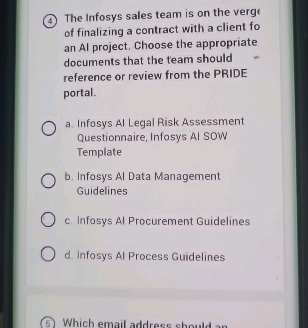 (4) The Infosys sales team is on the vergf | StudyX