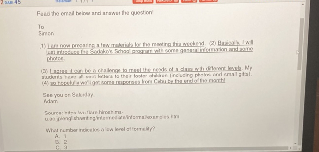2 DARI 45 Halaman Read the email below and | StudyX