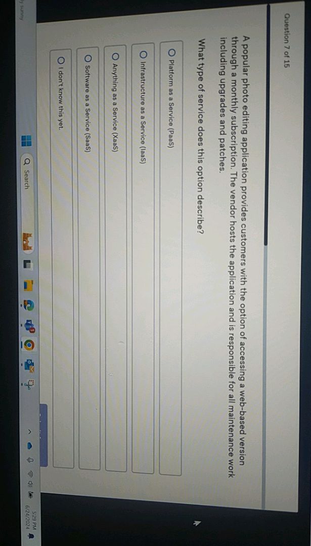 Question 7 of 15 A popular photo editing | StudyX