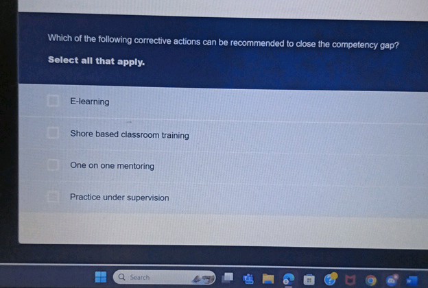 Which of the following corrective actions | StudyX