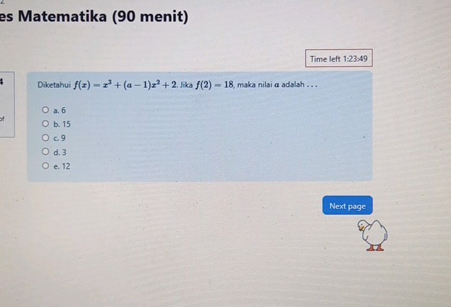 es Matematika ( 90 menit) Time left 12349 | StudyX