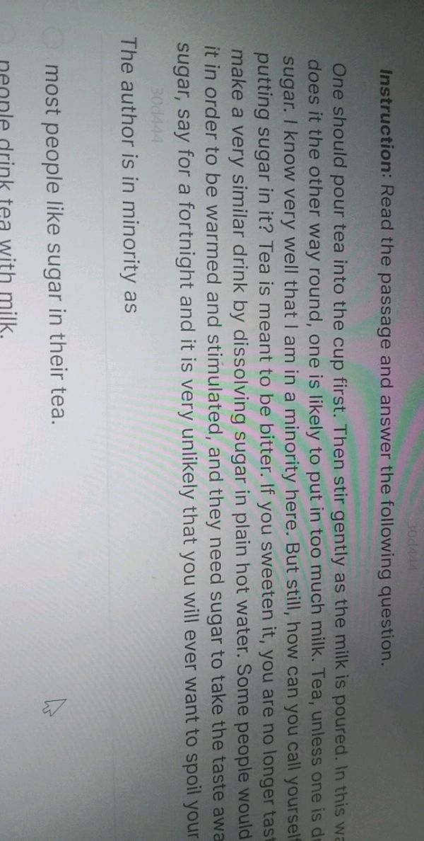 Instruction Read the passage and answer the | StudyX