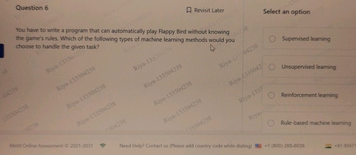Question 6 Revisit Later Select an option | StudyX