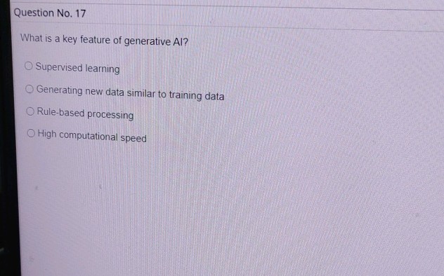 Question No 17 What is a key feature of | StudyX