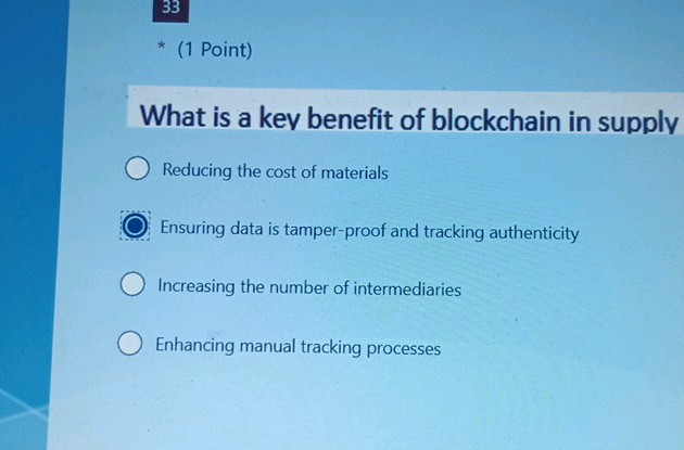 33 (1 Point) What is a key benefit of | StudyX