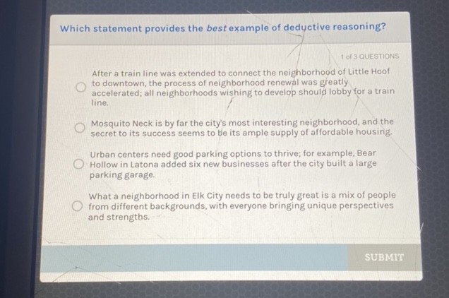 Which statement provides the best example | StudyX