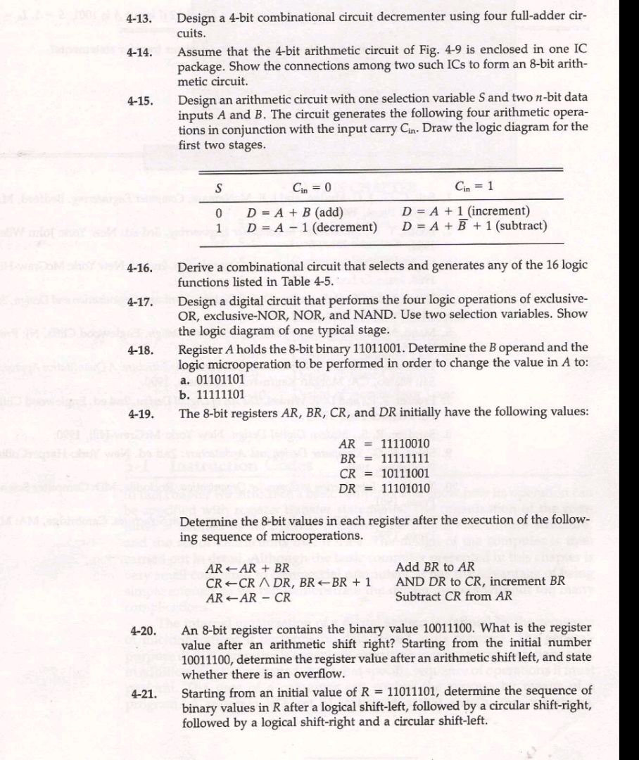 4-13 Design a 4-bit combinational circuit | StudyX