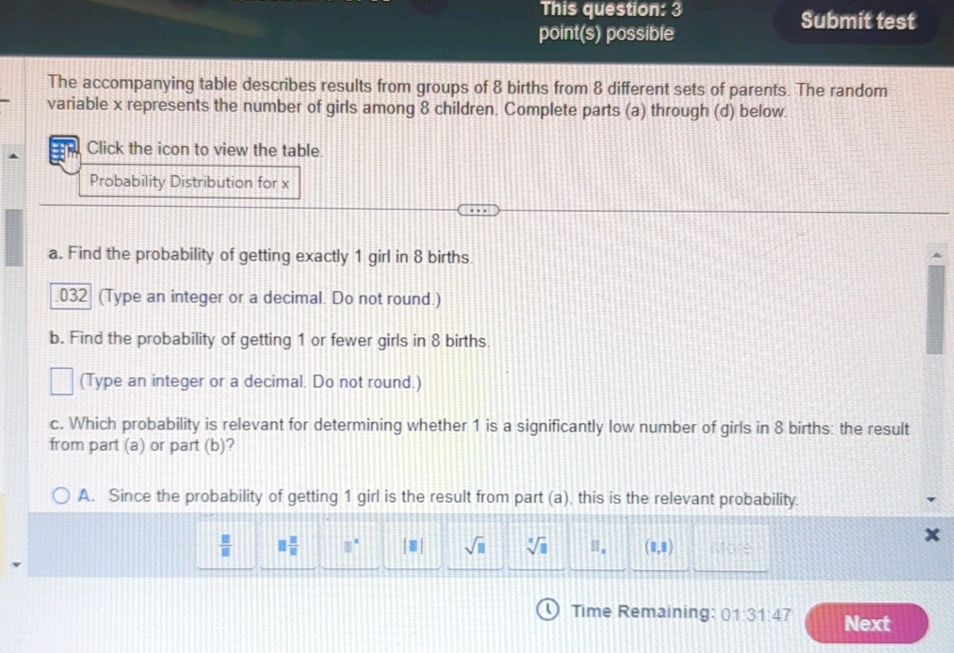 This question 3 point(s) possible Submit | StudyX