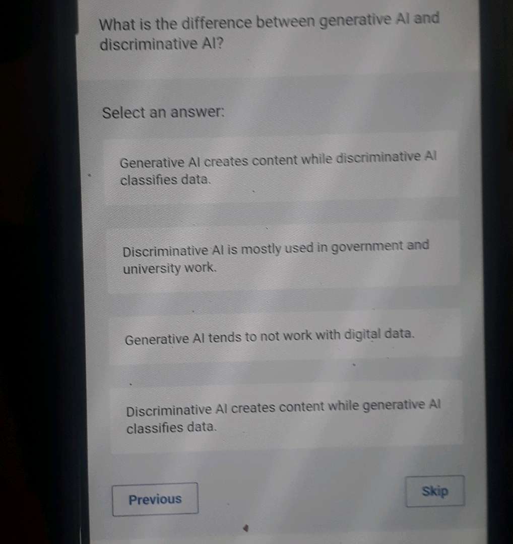 What is the difference between generative | StudyX