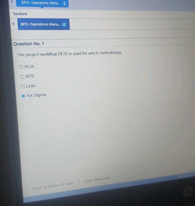 BPO- Operations Mana t Sections BPO- | StudyX