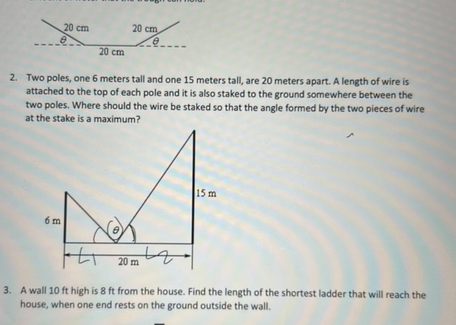 2 Two poles one 6 meters tall and one 15 | StudyX