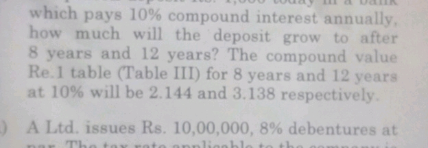which pays 10 compound interest annually | StudyX