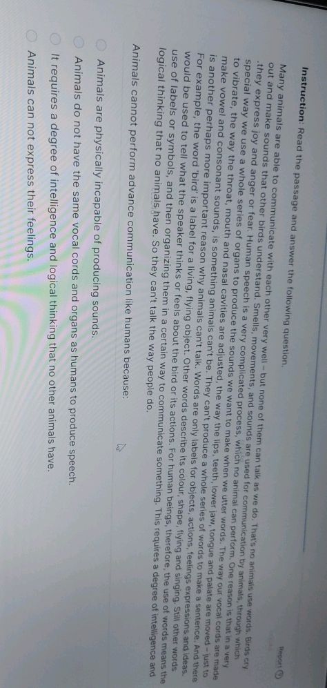 Instruction Read the passage and answer the | StudyX