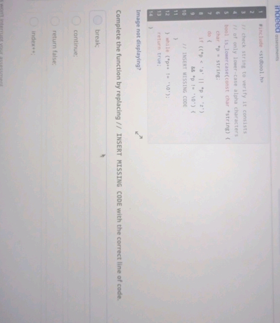 indeed ossersments include // check string | StudyX