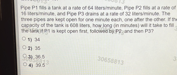 Pipe P1 fills a tank at a rate of 64 | StudyX