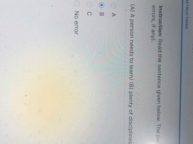 Instruction Read the sentence given below | StudyX