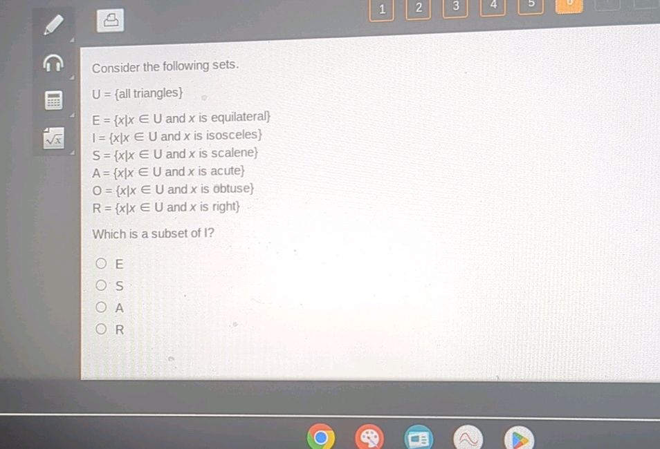 1 2 3 4 Consider the following sets U= all | StudyX