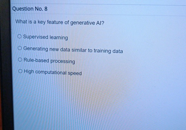 Question No 8 What is a key feature of | StudyX