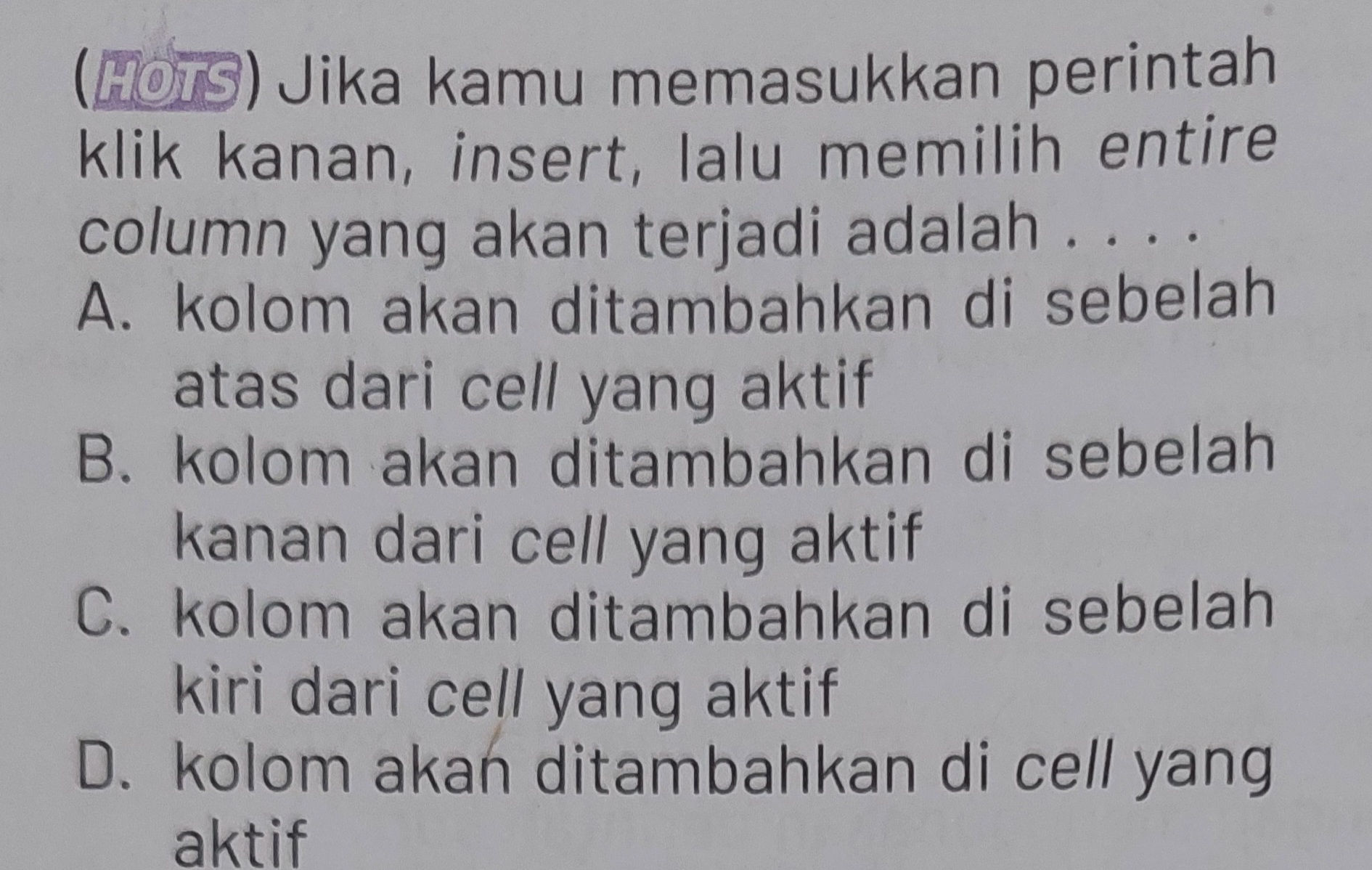 (HOTS) Jika kamu memasukkan perintah klik | StudyX