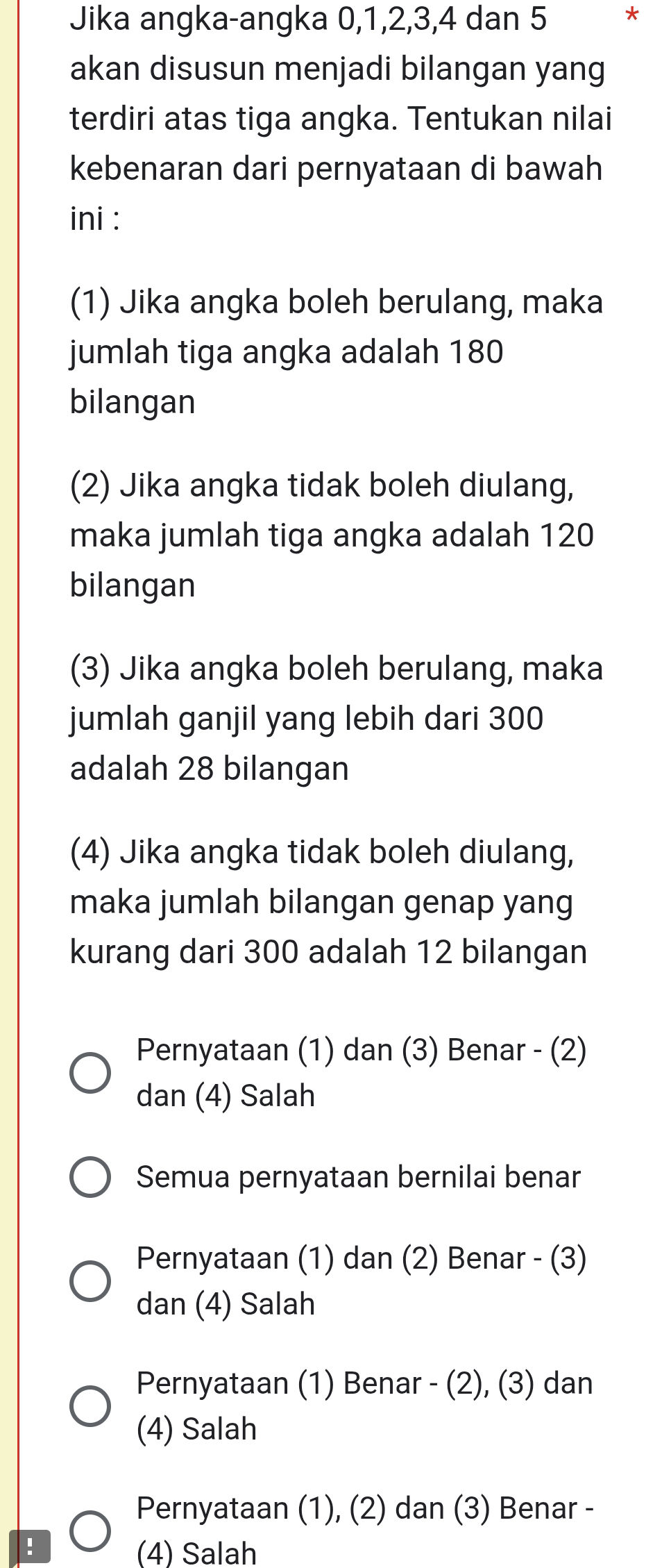 Jika angka-angka 0,1,2,3,4 dan 5 akan | StudyX
