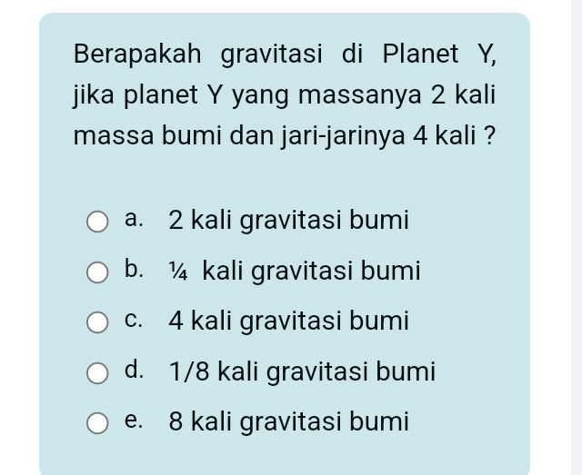 Berapakah gravitasi di Planet Y, jika planet | StudyX