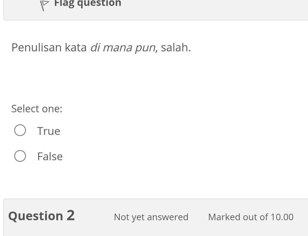 Penulisan kata di mana pun, salah. Select | StudyX
