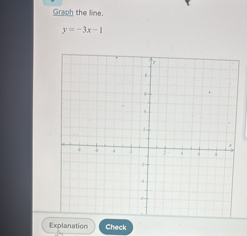 Graphing the line y = -3x - 1 | StudyX
