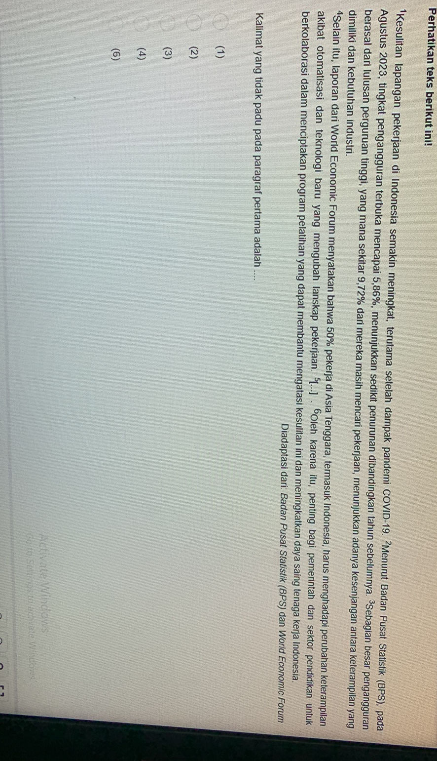 Kalimat yang tidak padu pada paragraf | StudyX