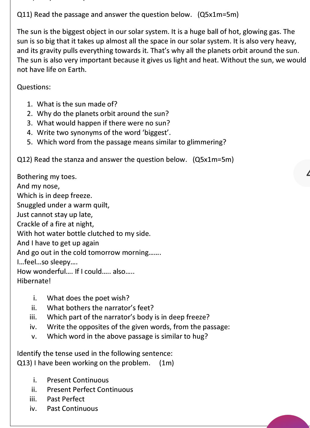 Q11) Read the passage and answer the | StudyX