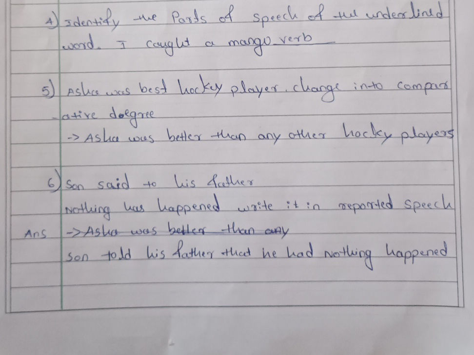 4) Identify the Parts of speech of the | StudyX