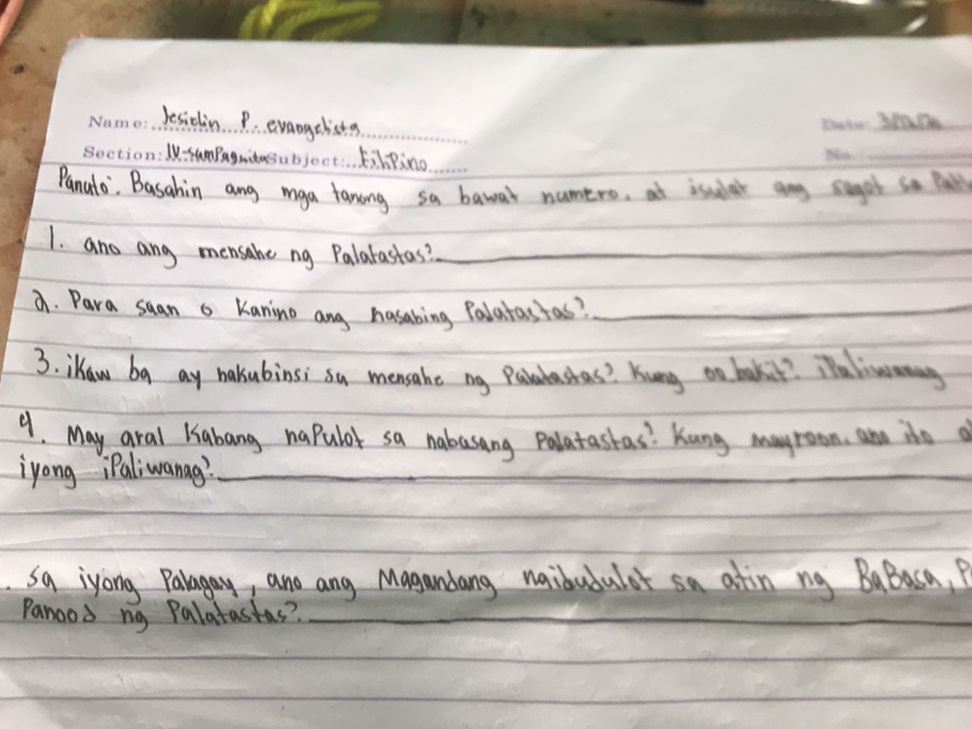 Panuto: Basahin ang mga tanong sa bawat | StudyX