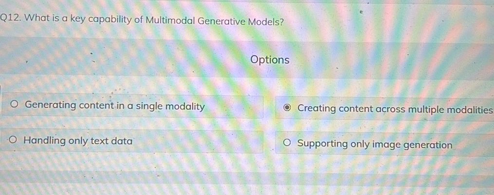 Q12. What is a key capability of Multimodal | StudyX